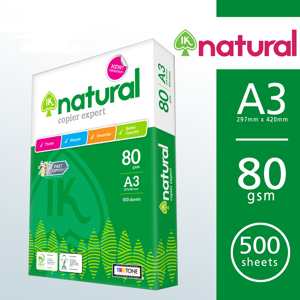 Ofiskita IK Natural A4 A3 Paper 70GSM 80GSM ofiskita-ik-natural-a4-a3-paper-70gsm-80gsm