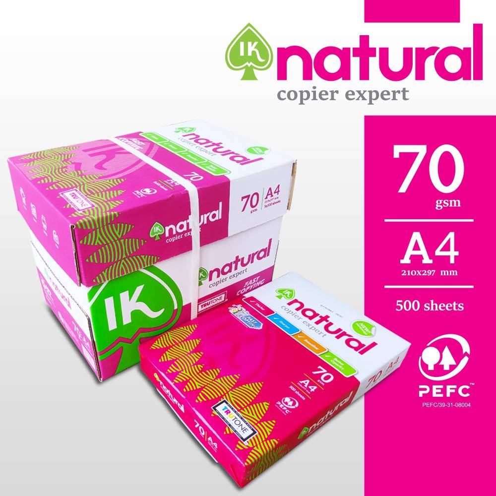 Ofiskita Ik Natural A4 Paper 70gsm 80gsm 500 Sheets 5 Reams