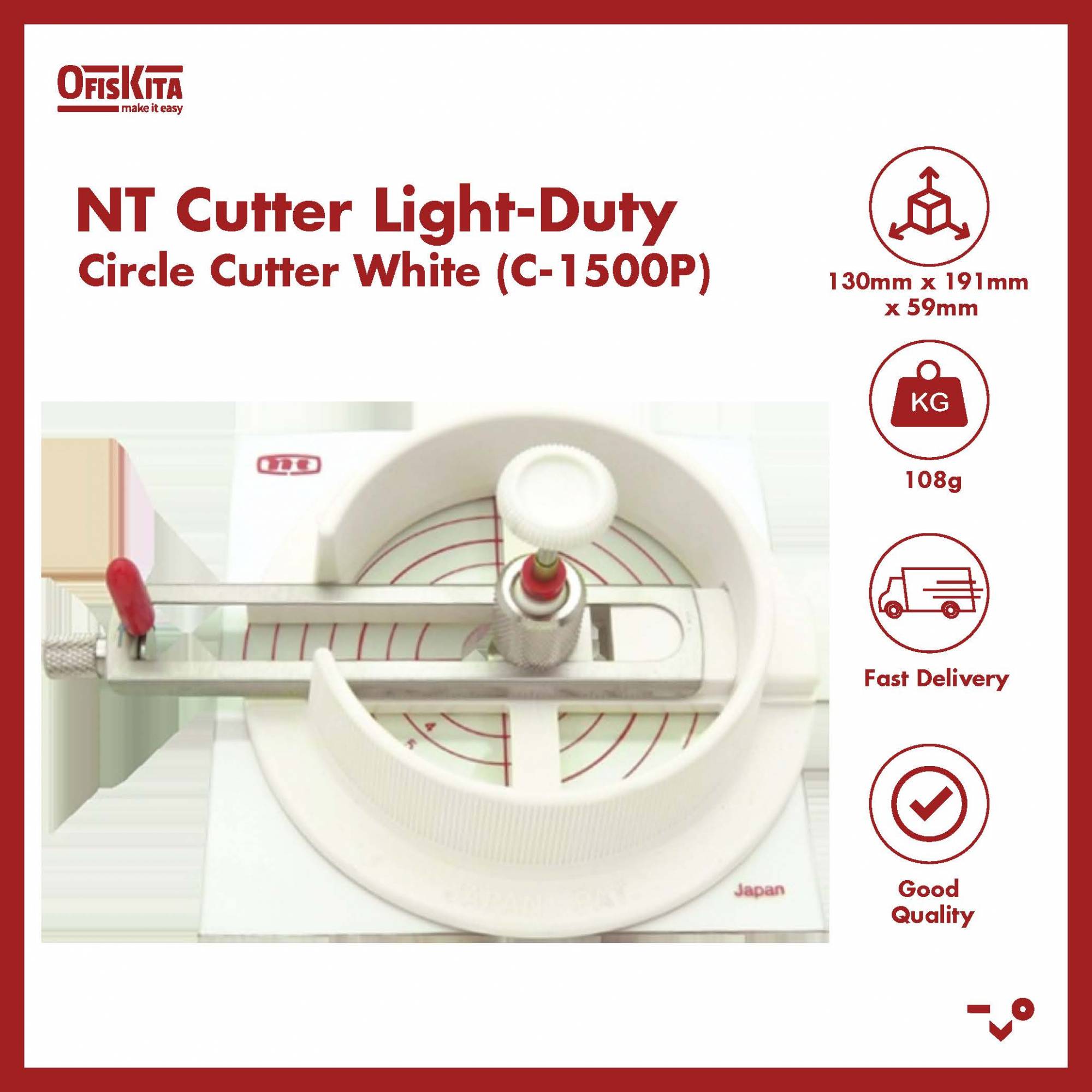 Ofiskita | NT Cutter Light-Duty Circle Cutter White 130MM X 191MM X ...