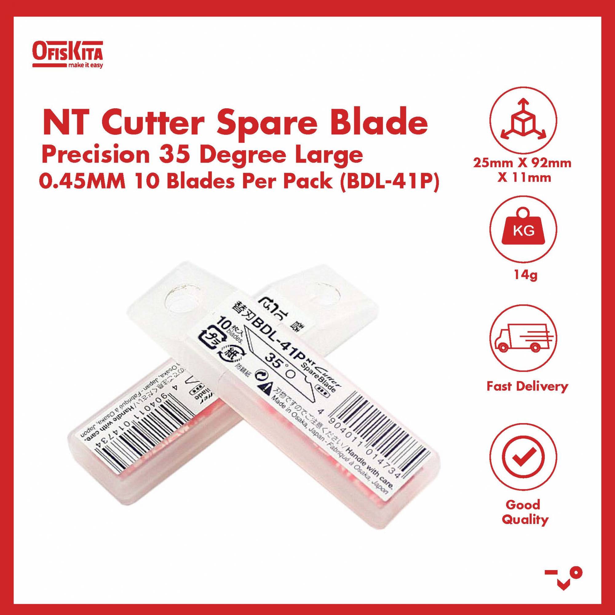 Ofiskita | NT Cutter Spare Blade Precision 35 Degree Large 0.45MM 10 ...