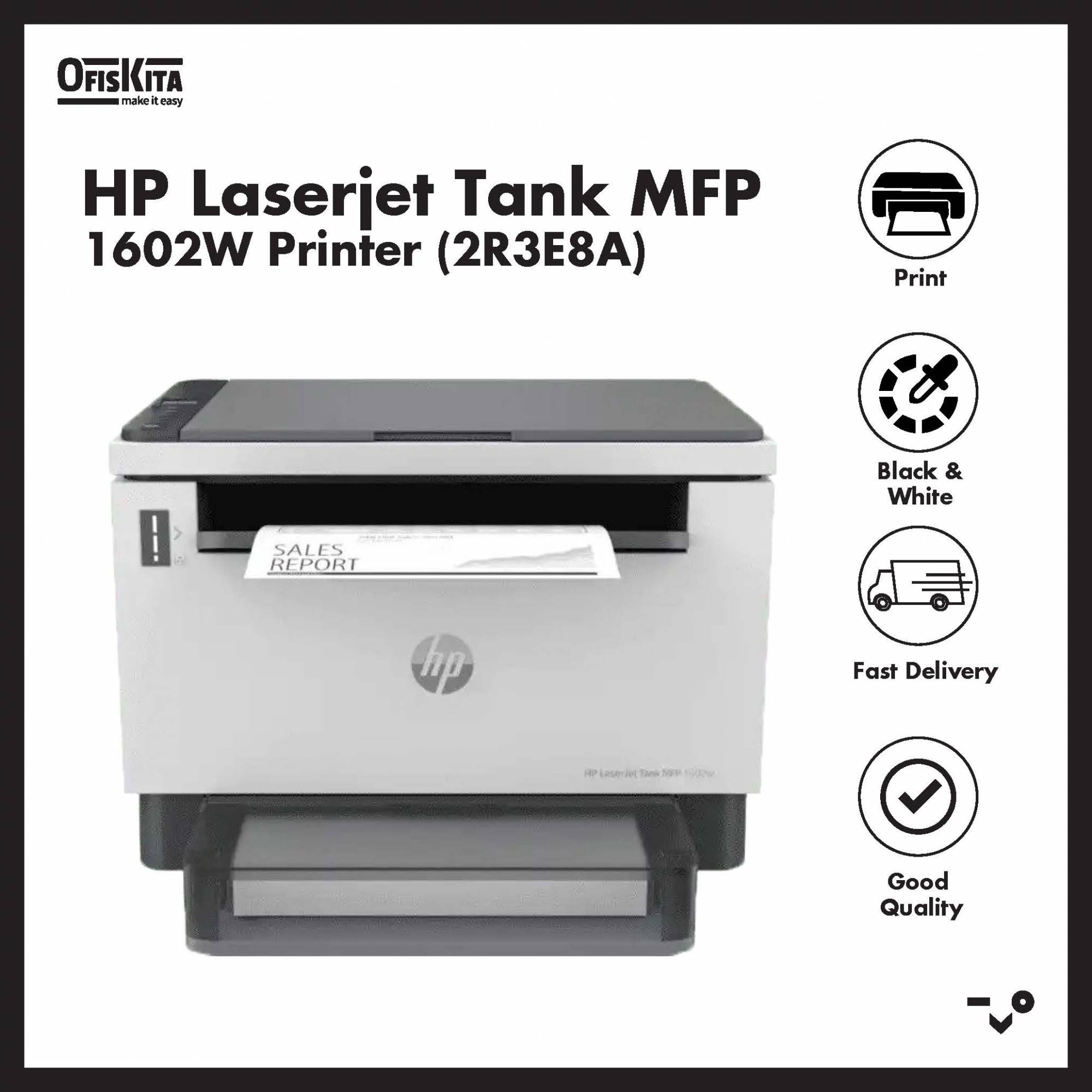 HP LaserJet Tank MFP 1602w Wireless Printer (Print, Copy,